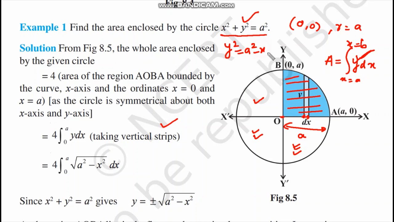 application of integrals || Concept || examples || exercise 8.1 ...