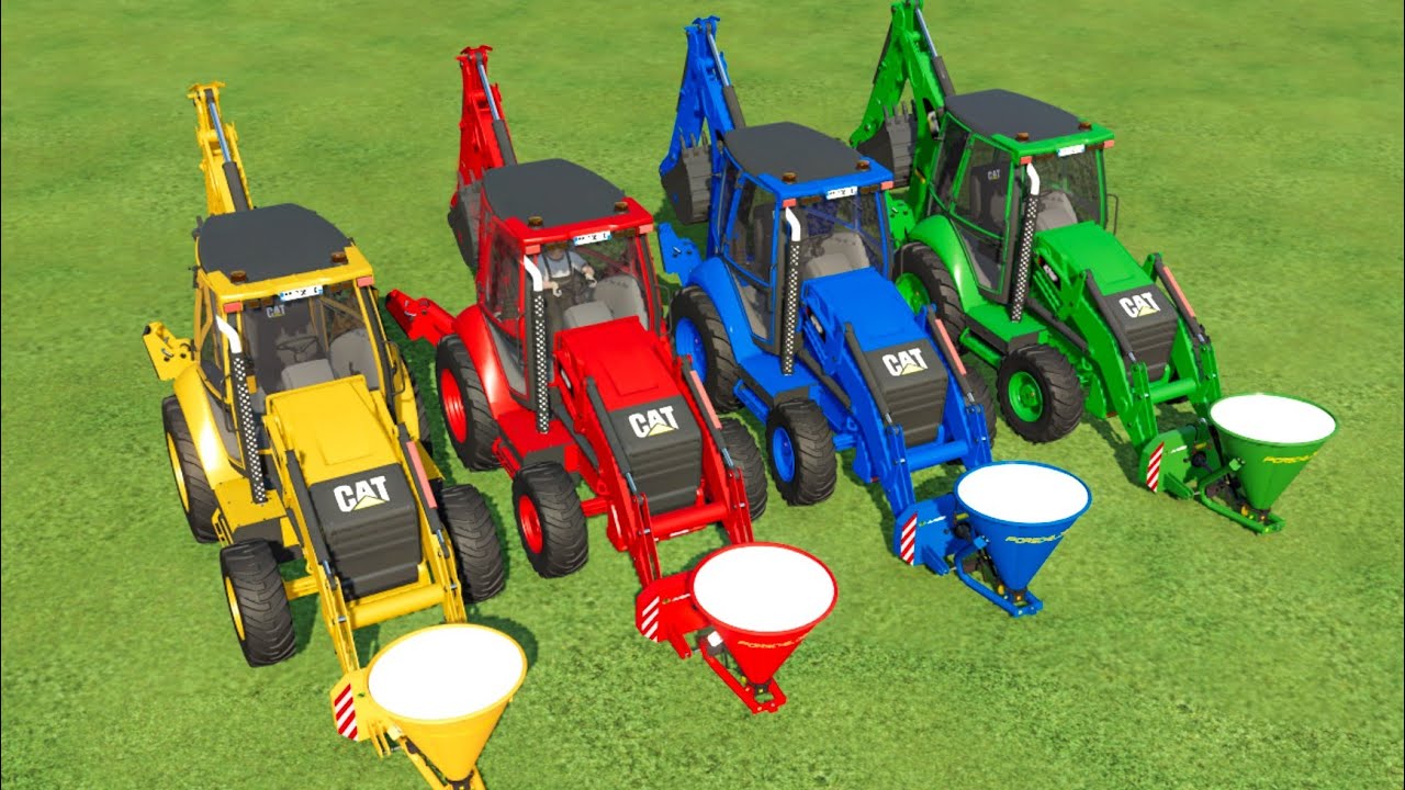 LIME SPREADING WITH JCB BACKHOE LOADER IN FS22 | FARMING SIMULATOR 22 ...