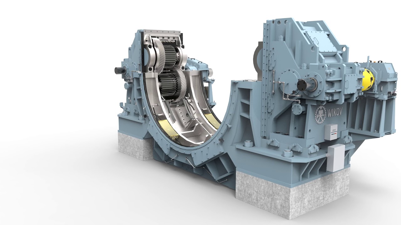 Wikov Side Drive gearbox for horizontal mills - YouTube