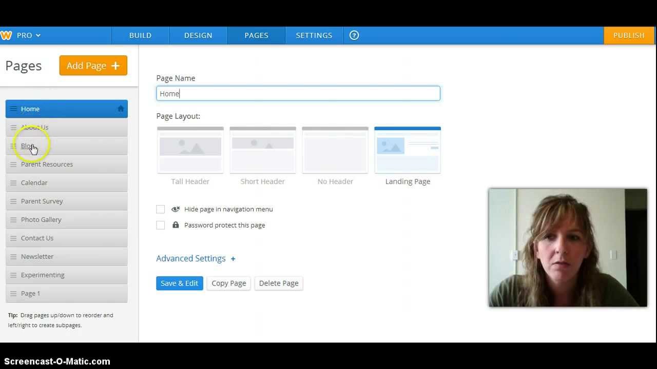 Pages - Moving Them Around - Building Your Weebly Website, Installment ...