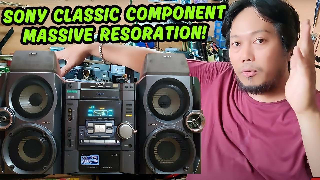 Massive Damage Restoration Of Classic Sony Component MHC-VX555 - YouTube