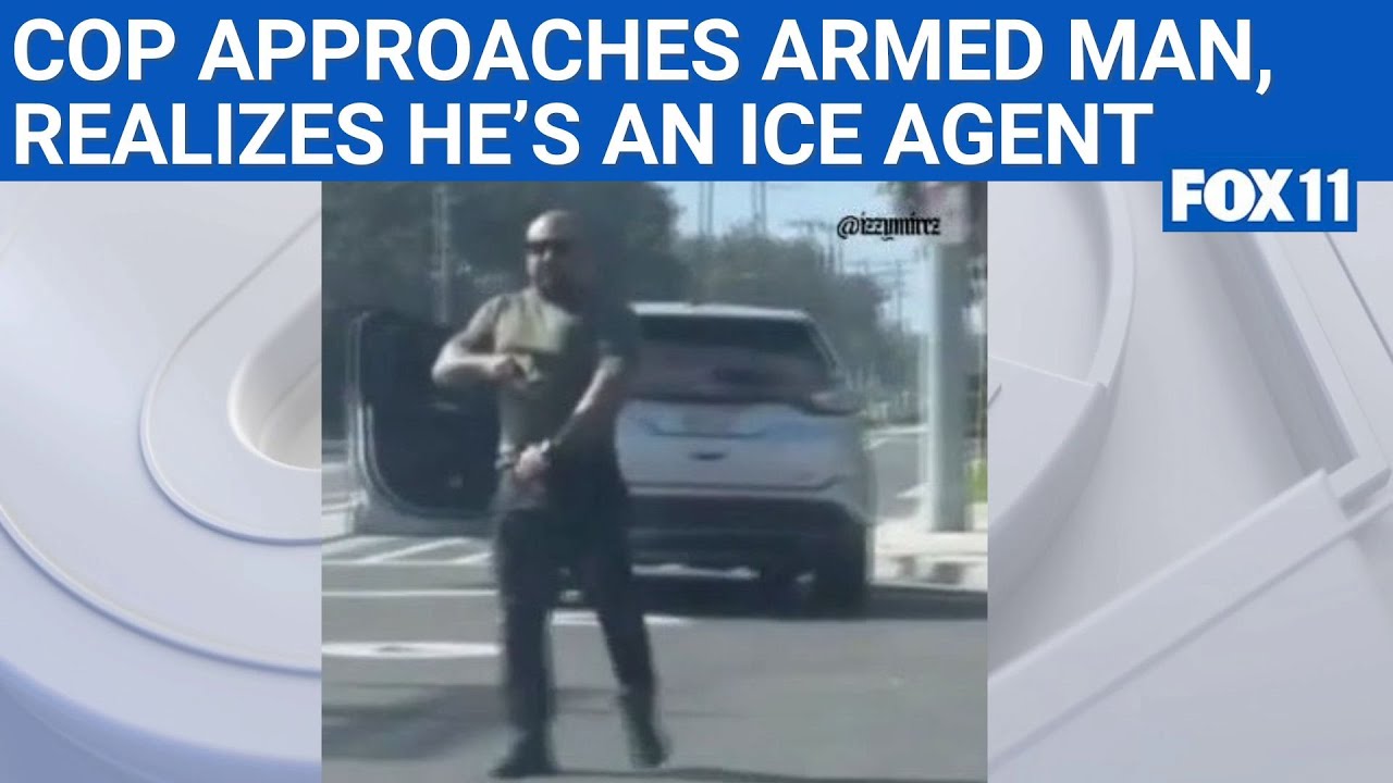 ICE agent pulls gun on woman in Santa Ana | FOX 11 LA - YouTube