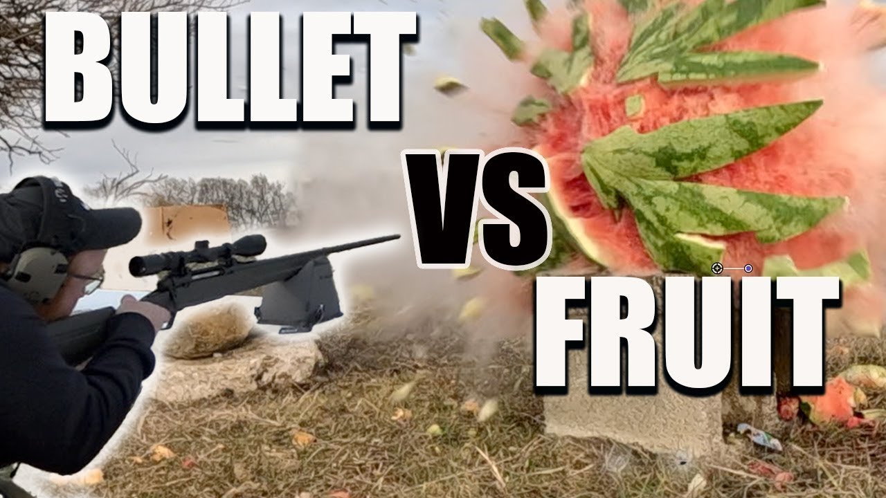 Bullet vs Fruit | 22LR, 9MM, 308 WIN, 12 Gauge - YouTube