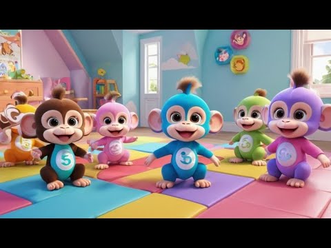 Five Little Monkeys Jump and Count | Fun Counting Song for Kids | Learn ...