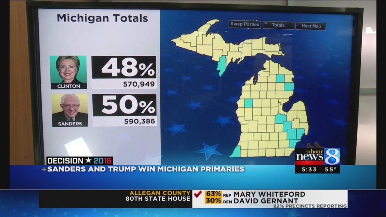 Sanders, Trump win Michigan presidential primaries - YouTube