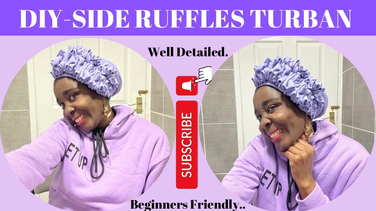 How To Design A Side Ruffles Turban | Beginner Friendly | DIY Side ...