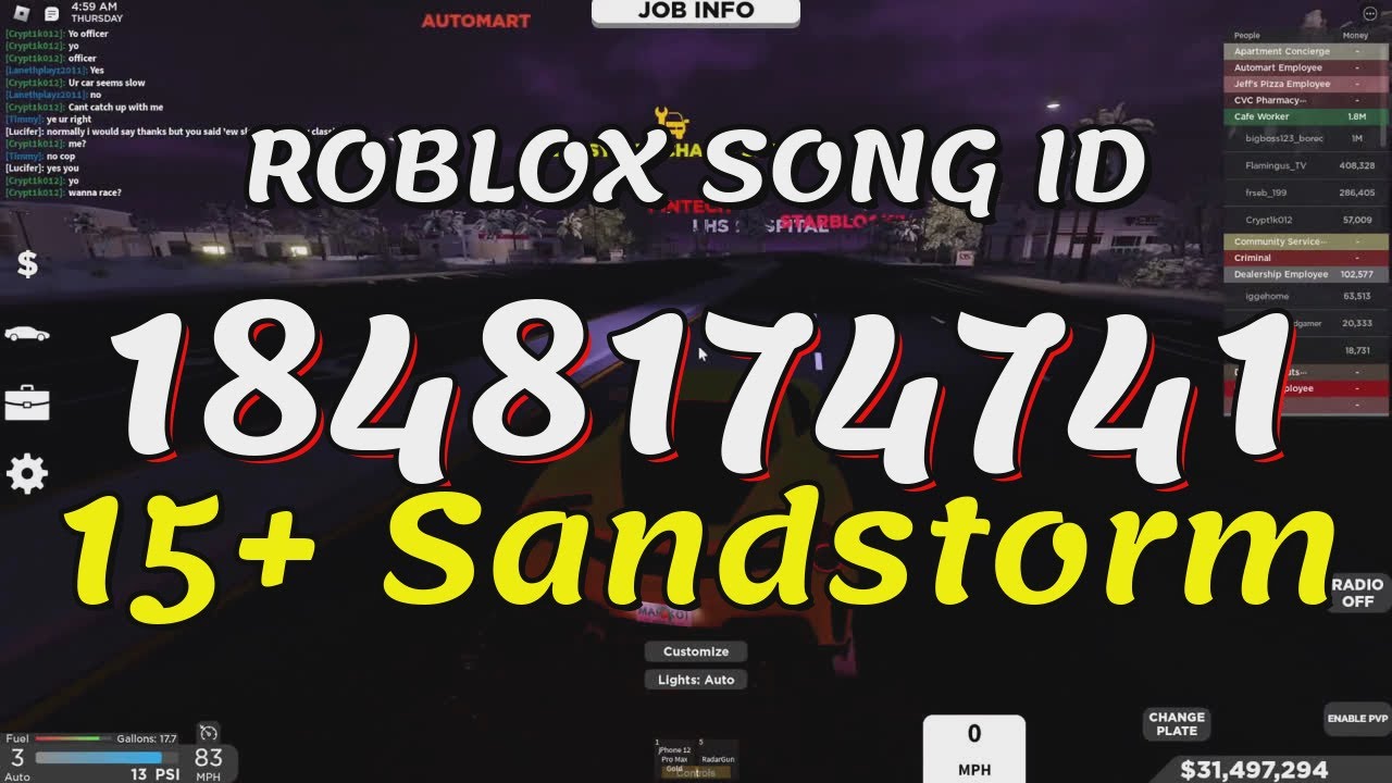 15+ Sandstorm Roblox Song IDs/Codes - YouTube