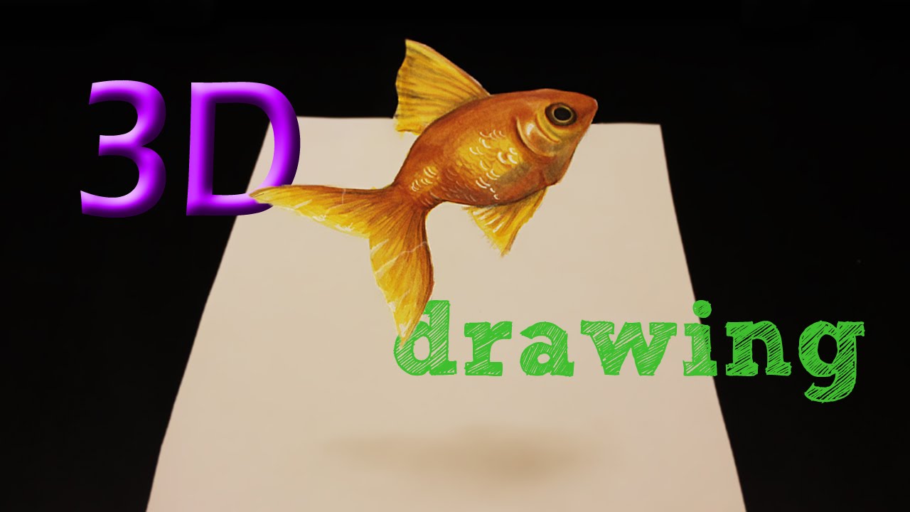 FISH drawing 3D ILLUSION / Zeichnung Fisch - YouTube