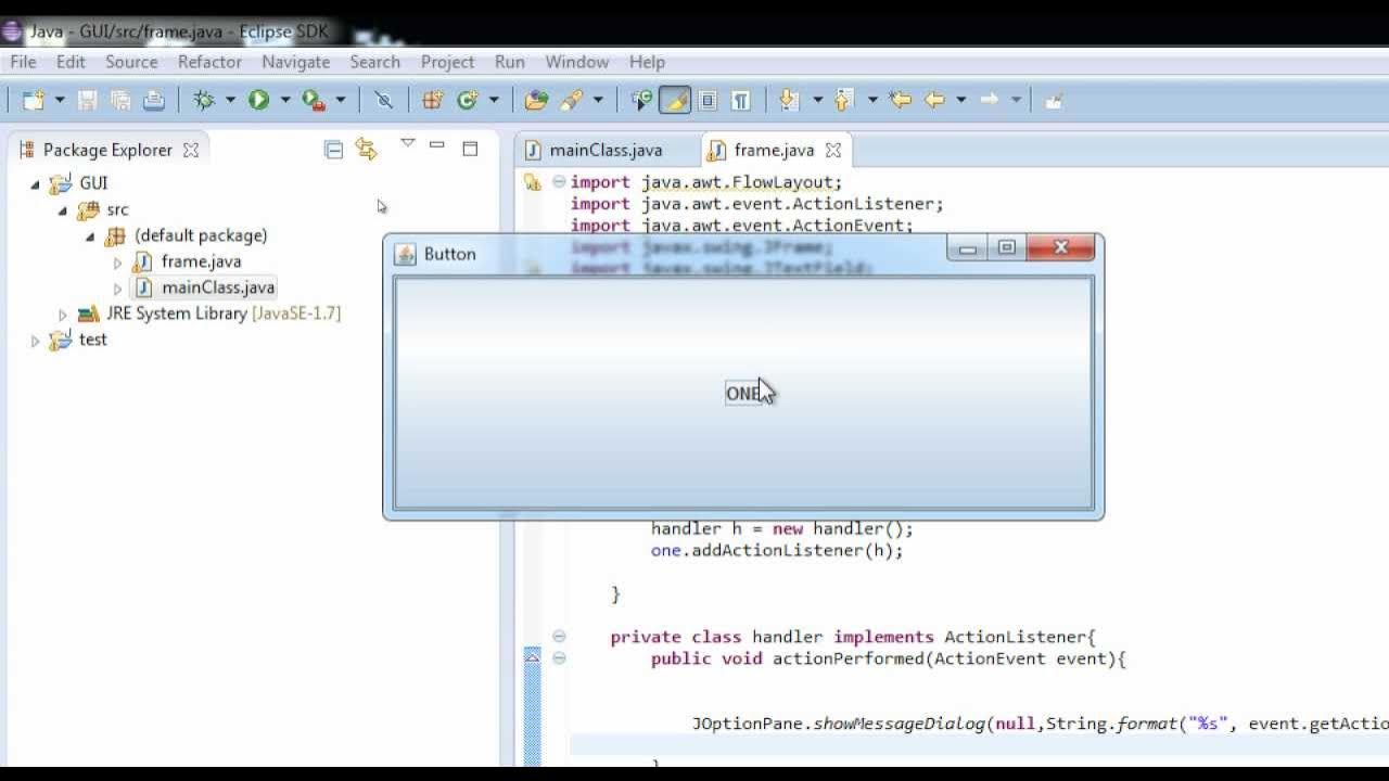 Java GUI 4 JButton ปุ่ม - YouTube