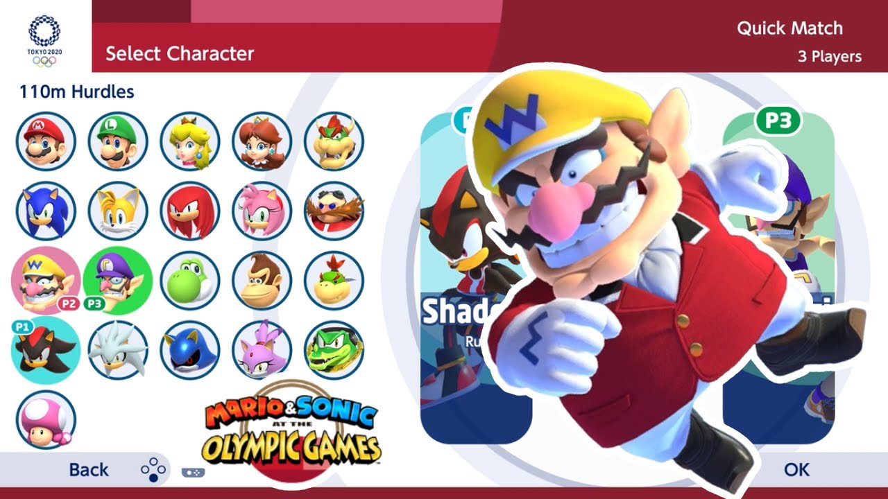 Mario & Sonic at the Olympic Games Tokyo 2020 : Gameplay (3 Players) Shadow VS Wario VS Waluigi ...