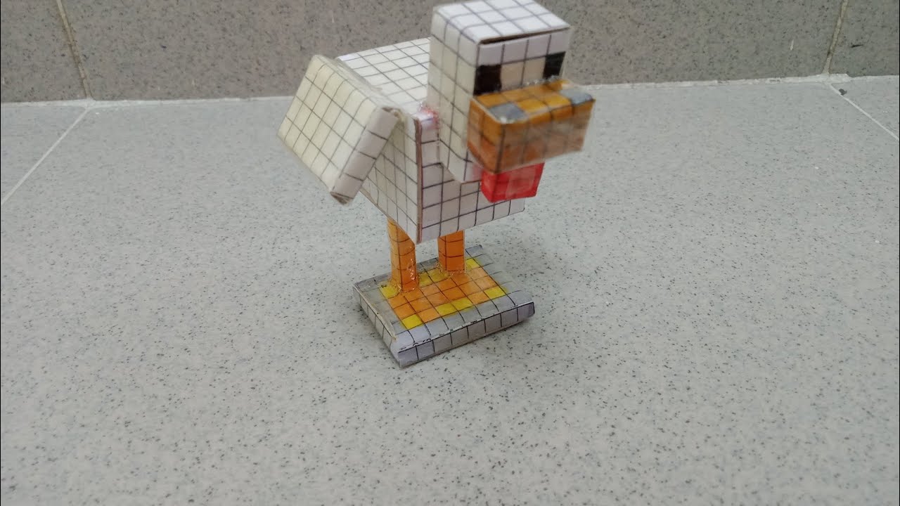 How to make a 3D Minecraft chicken with cardboard(part 3- legs and ...
