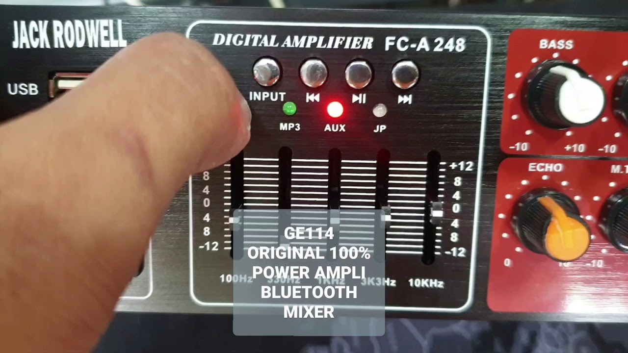GE114 ORIGINAL 100% POWER AMPLI BLUETOOTH MIXER - YouTube