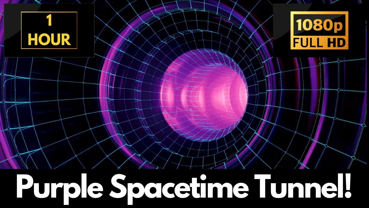 Purple Space Time Tunnel – 1 HOUR LOOP Satisfying Background Video ...