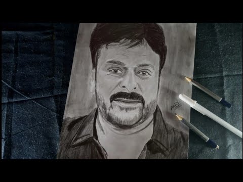 Drawing Megastar Chiranjeevi // How To Draw Chiranjeevi // Chiru ...