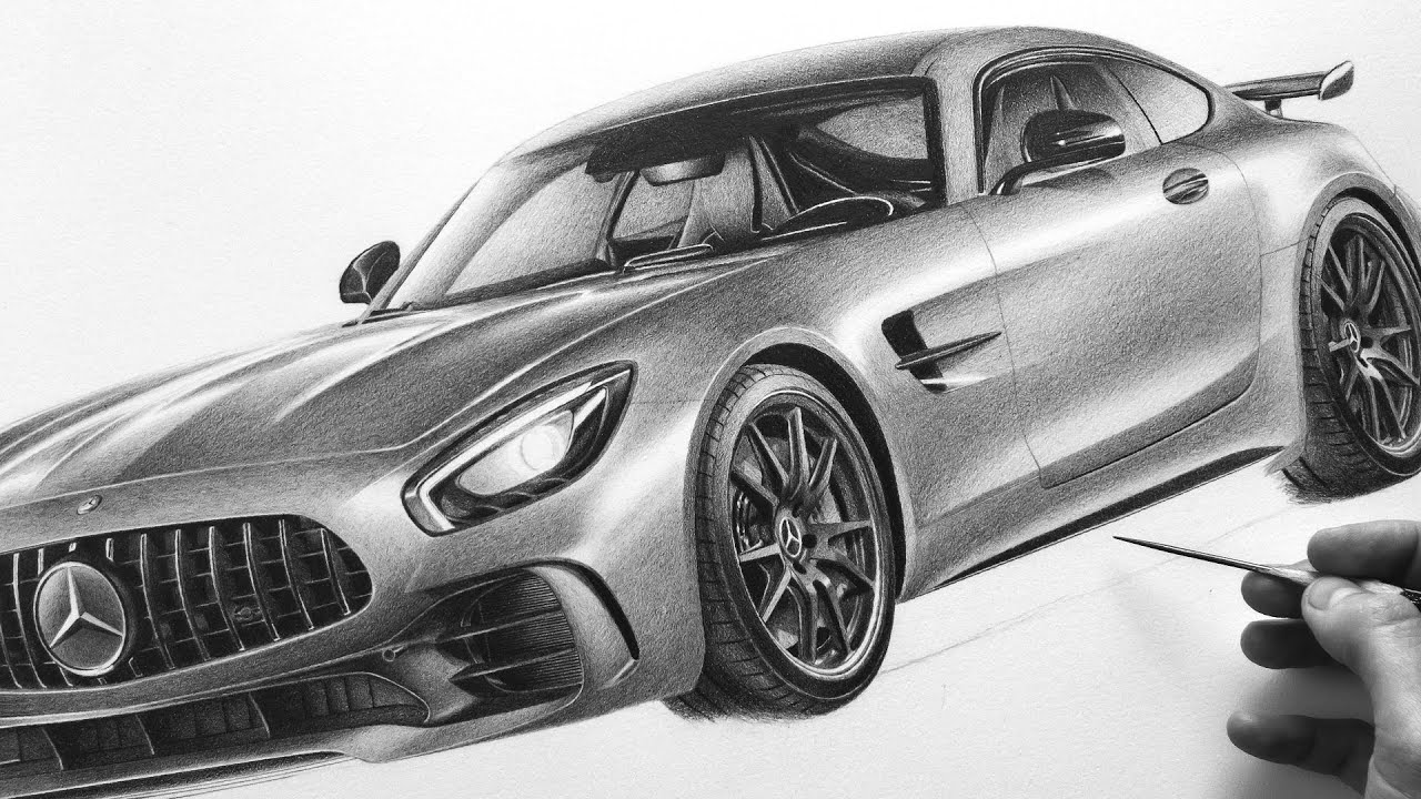 Mercedes-Benz AMG GT R | Realistic Car Drawing - YouTube