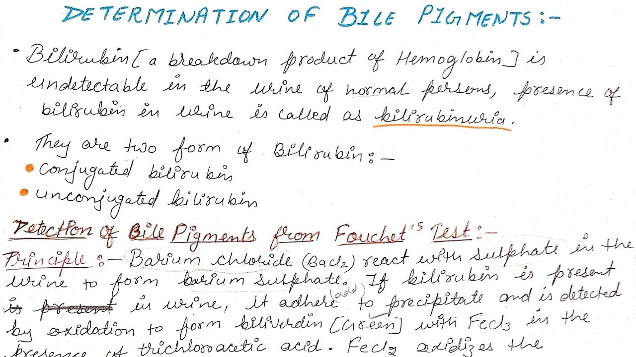 DETERMINATION OF BILIRUBIN BY FOUCHET'S TEST URINE EXAMINATION PART-8 ...