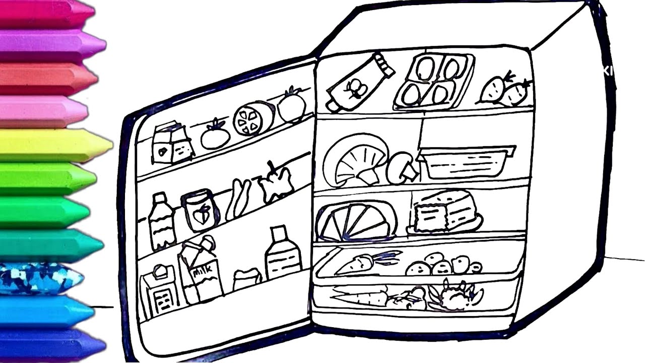 drawing and colouring a fridge for kidsandtoddlers easyandsimple ...