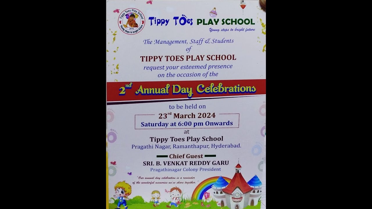 Tippy Toes PLAY SCHOOL 2nd Annual Day Celebrations 2024 - YouTube