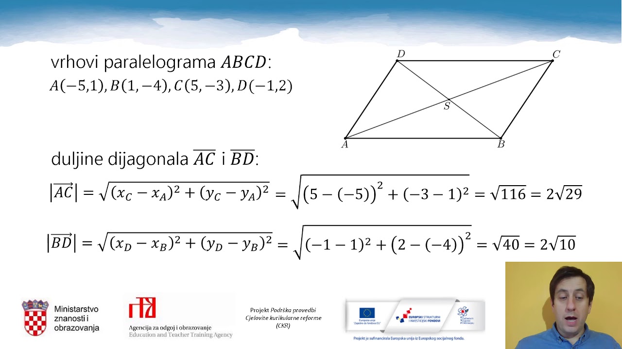 Matematika 3.r SŠ - Prikaz vektora u koordinatnom sustavu 2. dio - YouTube