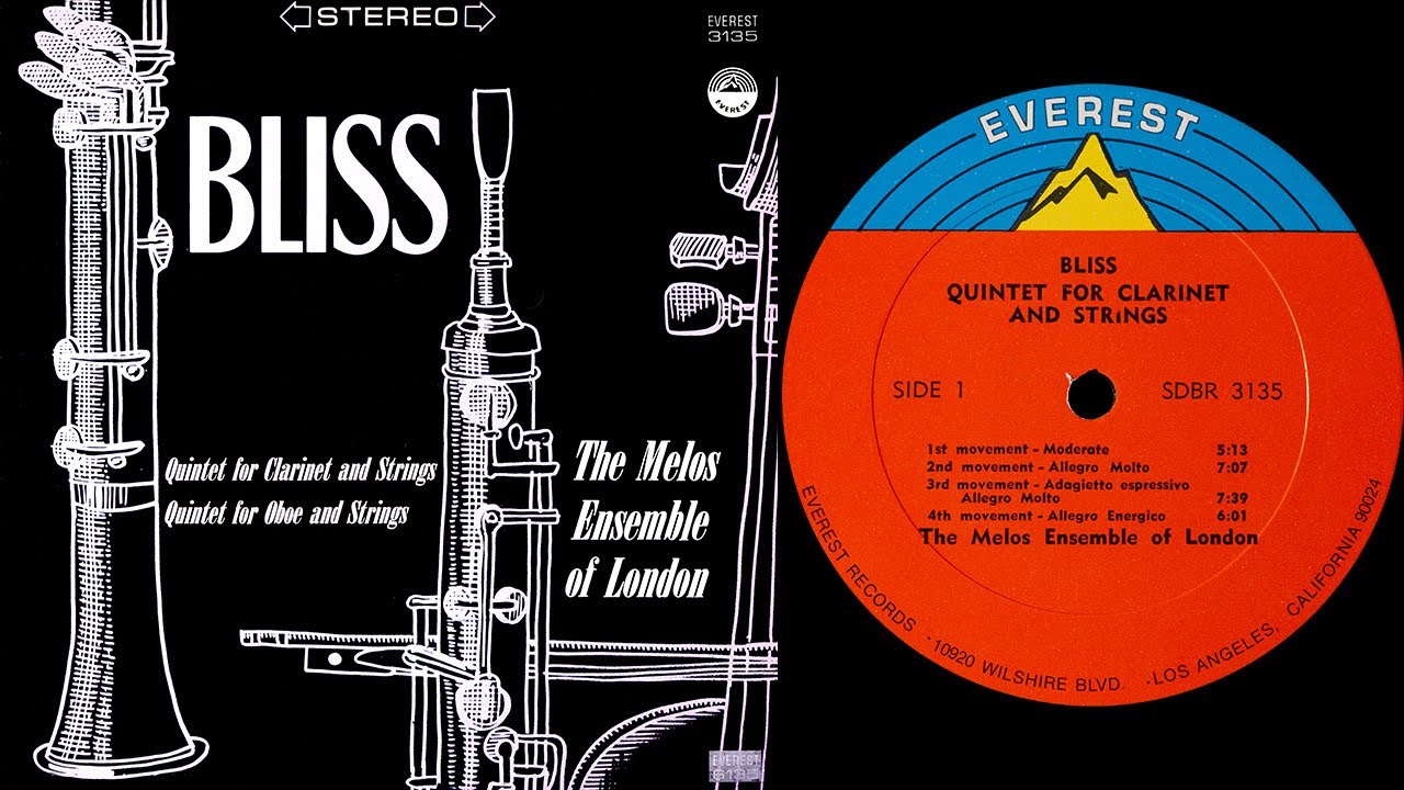 Bliss - Clarinet Quintet (Melos Ens) (vinyl: Ortofon SPU, Graham Slee ...