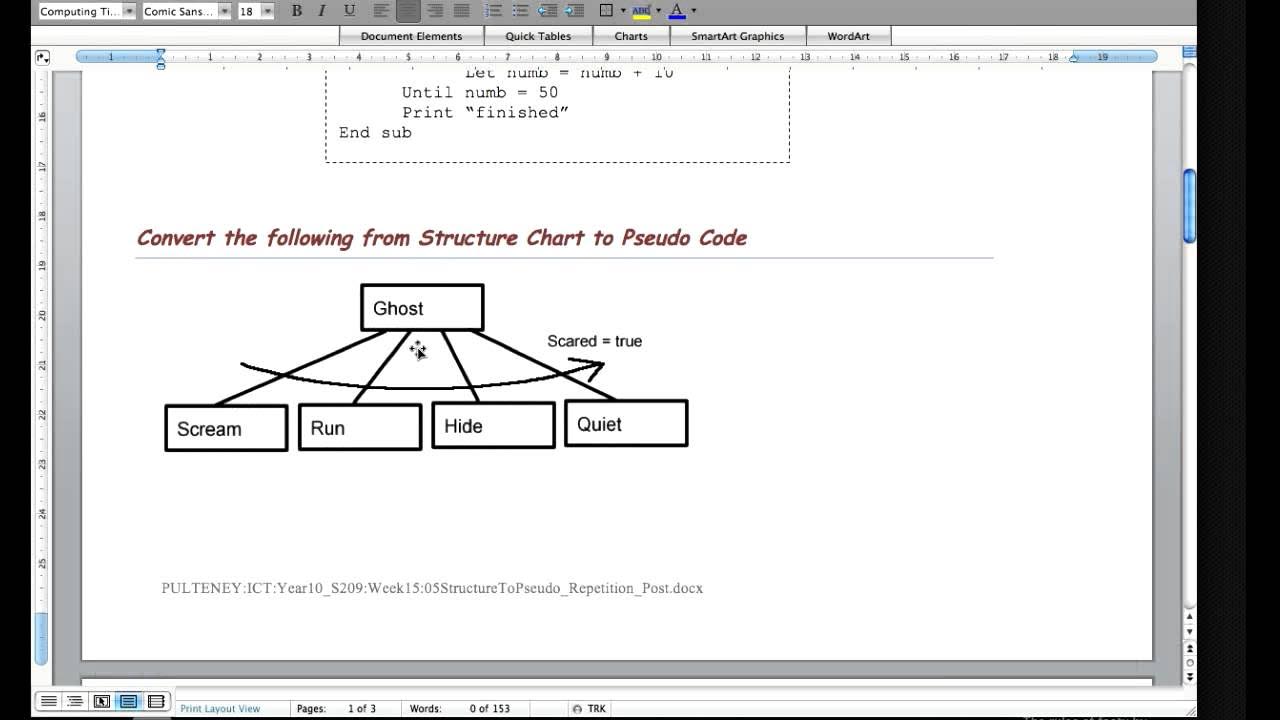 Structure Chart to Pseudo code - Iteration - Post-Test-loop - YouTube
