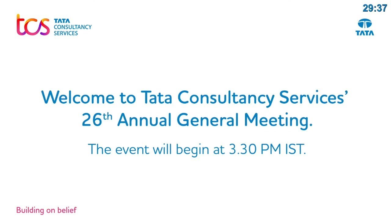 TCS 26th Annual General Meeting: 2020-21 - YouTube