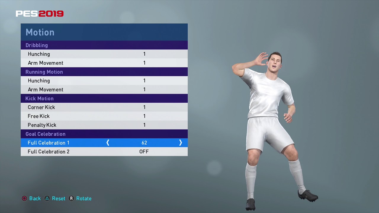 PES 2019 - All Motions & Goal Celebration (PS4 Pro / 4K) - YouTube