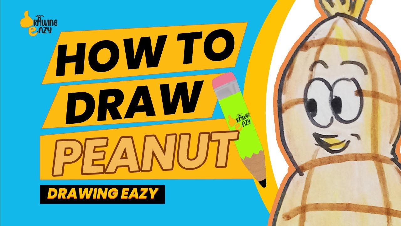 How to Draw a Peanut | Easy Drawing Tutorial for Kids | Drawing Eazy ...