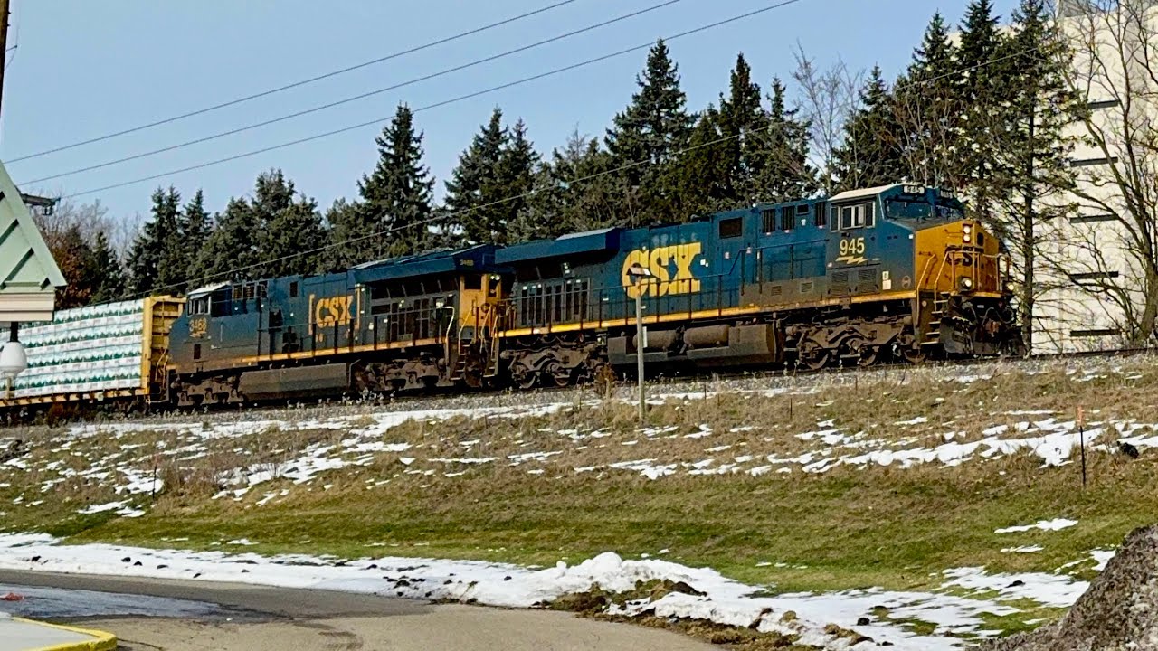 CSX 945 Leads Heavy 13.8K Ton Manifest w/146 cars Uphill w/o DPU ...