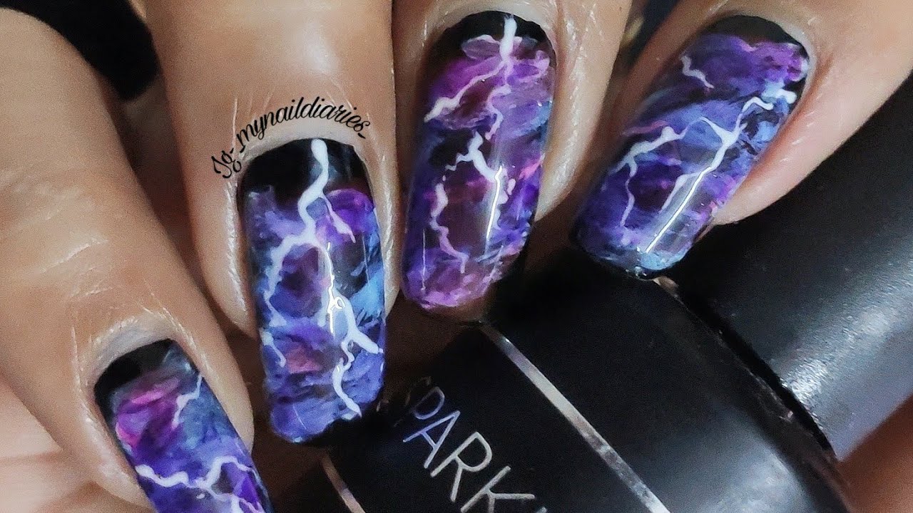 Storm Nail Art Tutorial Using Alcohol Inks!!! 🌀⛈️🌩️ - YouTube