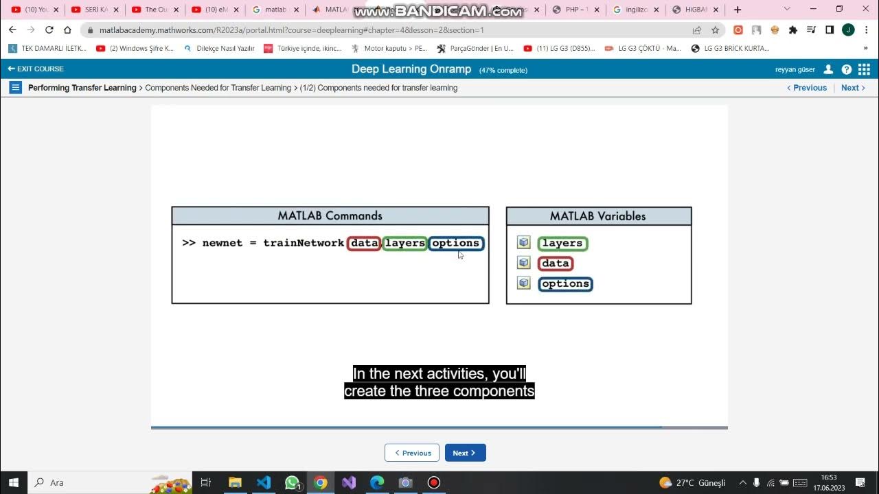Janset Reyyan Güser, Ödevi, Matlab deep learning Onramp, 4-1/2/3/4. transfer öğrenme - YouTube