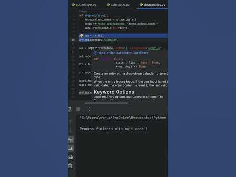 Domina Python: Crea un DataEntry Interactivo con Tkinter y Tkcalendar | Tutorial #PythonTkinter ...