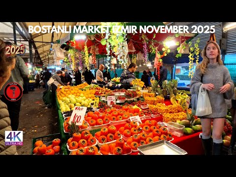 Bostanlı Market Walking Tour | Street Market in Izmir Turkey 🇹🇷