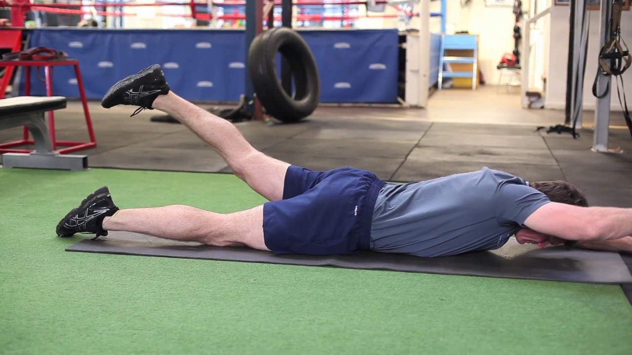 Prone Alternating Arm leg Raise HAMSTRINGS & GLUTES - YouTube