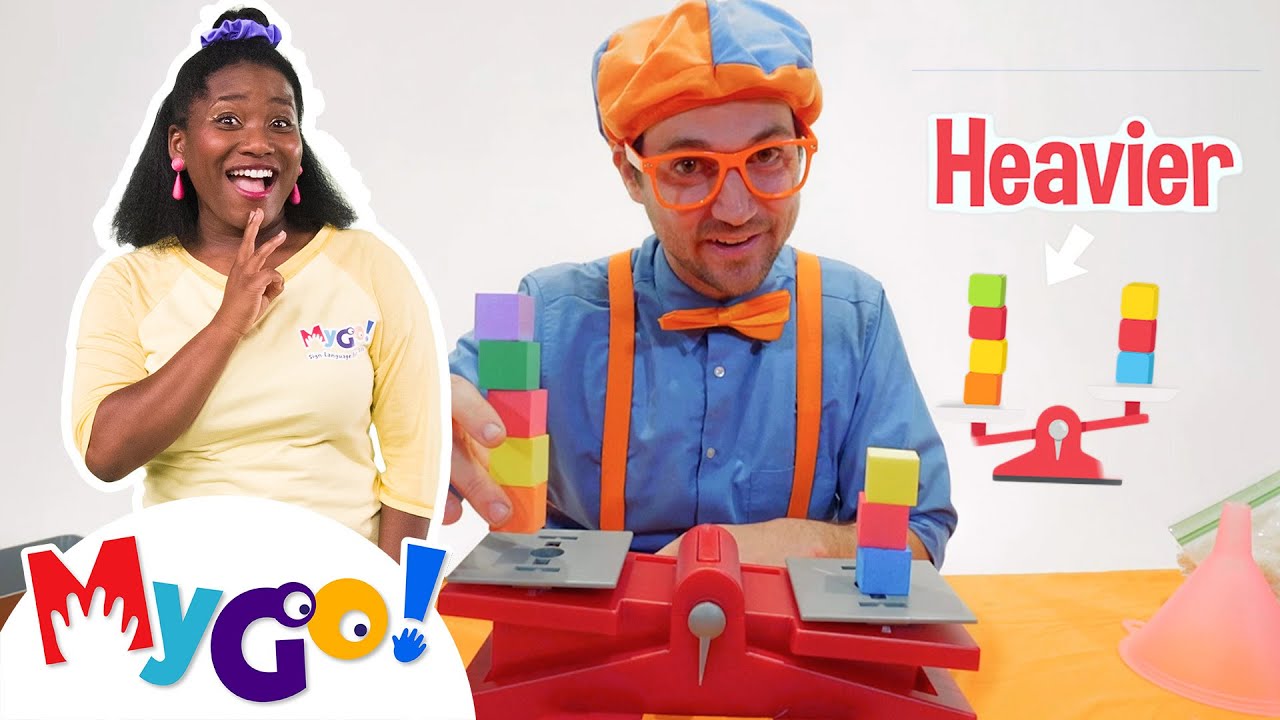 Blippi Learns About Weight | Blippi Full Episodes | MyGo! Sign Language ...