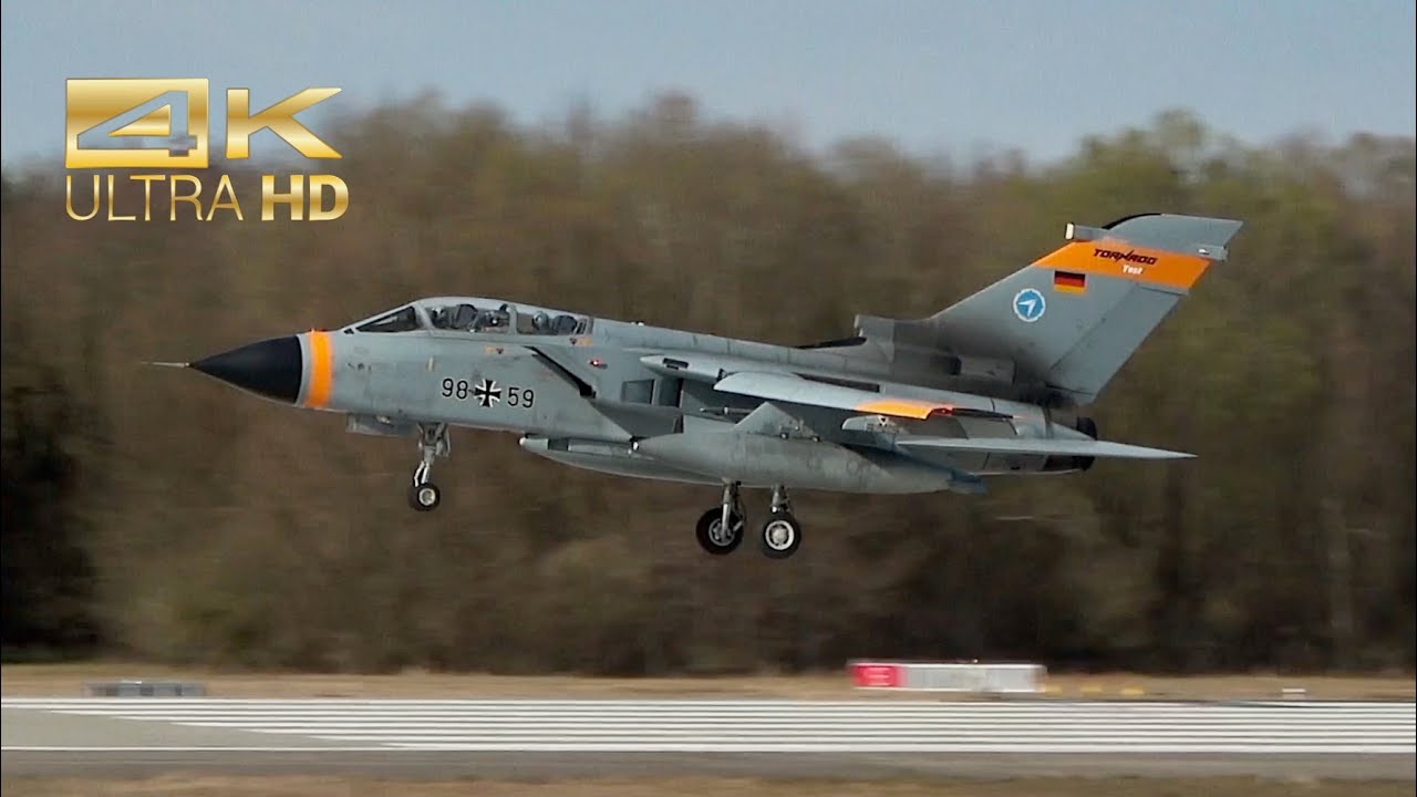 (4K) Panavia Tornado IDS Luftwaffe German Air Force 98+59 arrival at ...