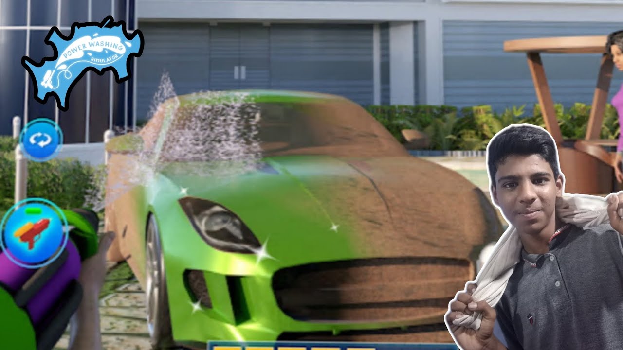 Power washing simulator wash for a car - YouTube