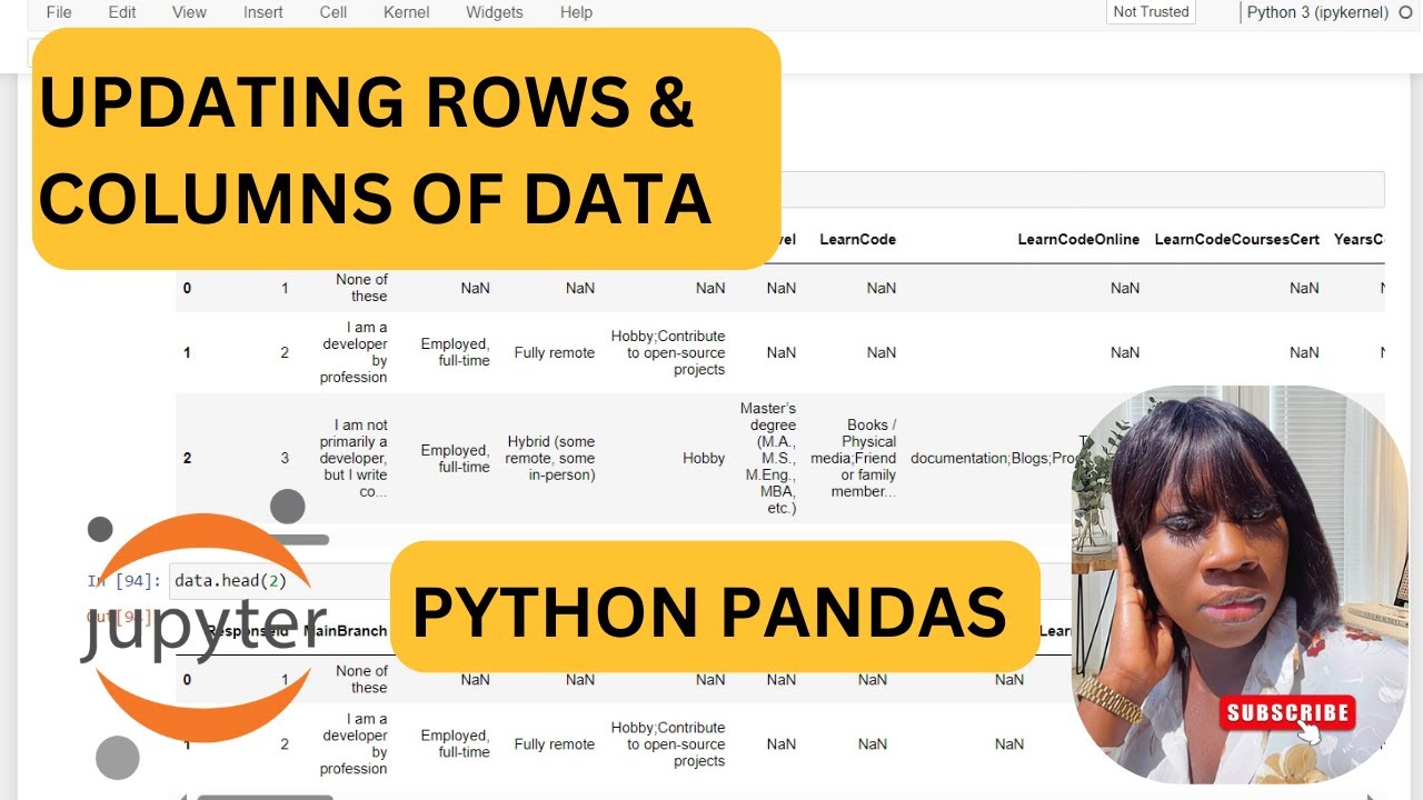 Python Pandas Tutorial Updating Rows And Columns Values Youtube