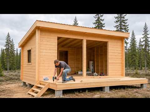Man Builds an Off-Grid Frame House in the Wilderness | Start to Finish by @alex-wild