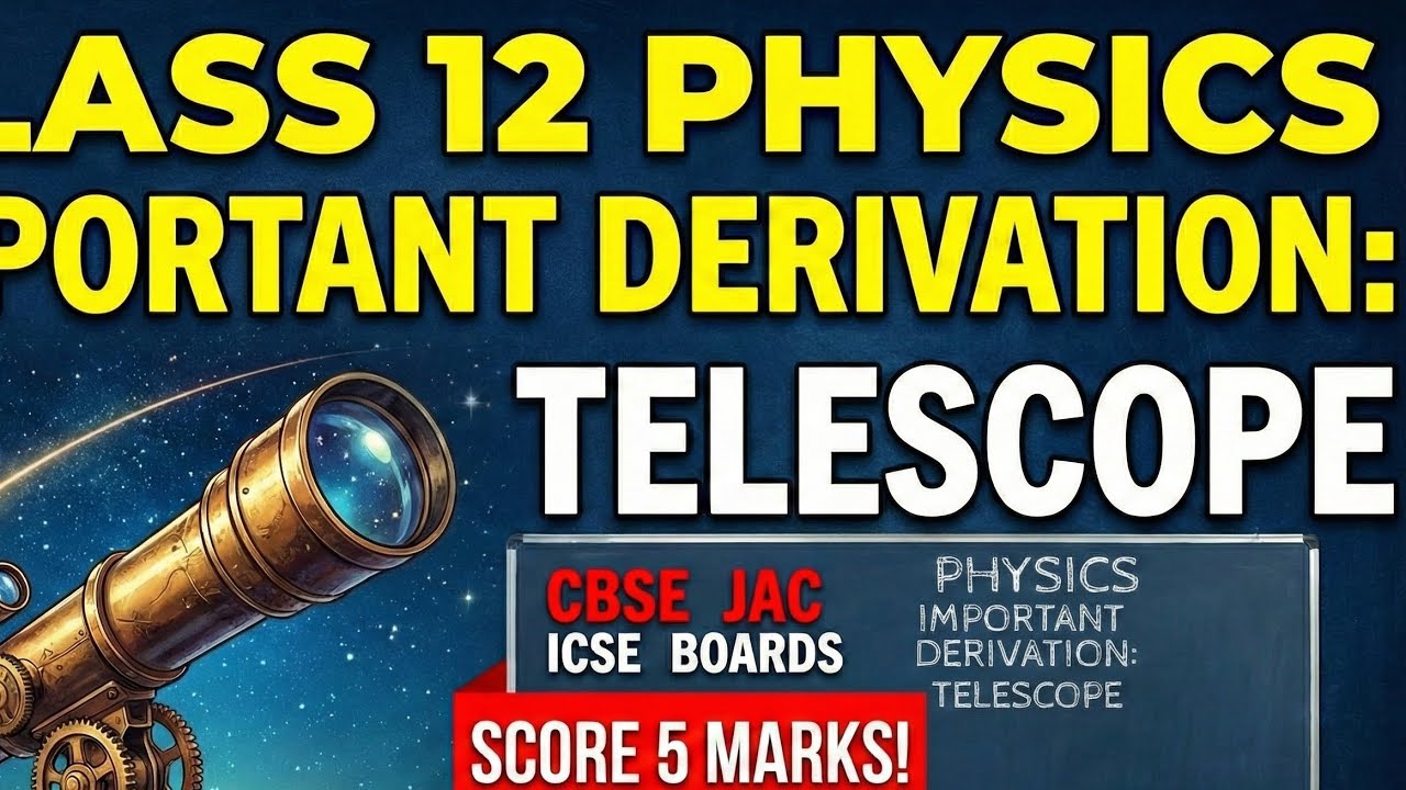 Telescope Important Derivation Class 12 Physics | Ray Optics One Shot ...