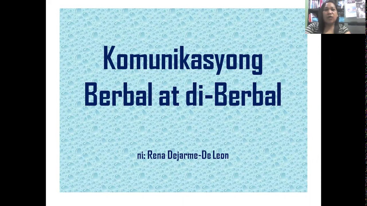 Komunikasyong Berbal at di-Berbal - YouTube