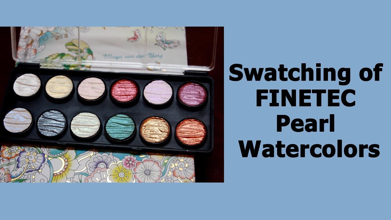 Swatching and review of Coliro Finetec Pearl watercolors / Coloring ...