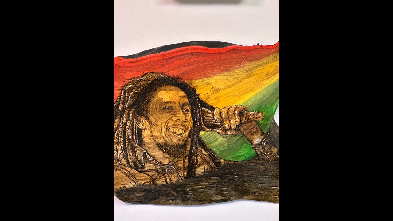 One Love, One World, One Peace at a time! Bob Marley Portrait Wood Burn ...