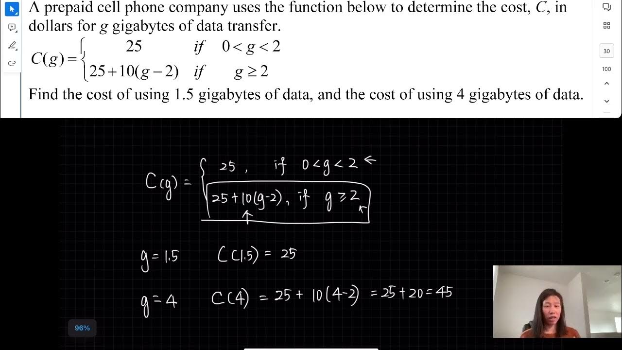 MATH 141 Precalculus 1.2 Piecewise function example - YouTube