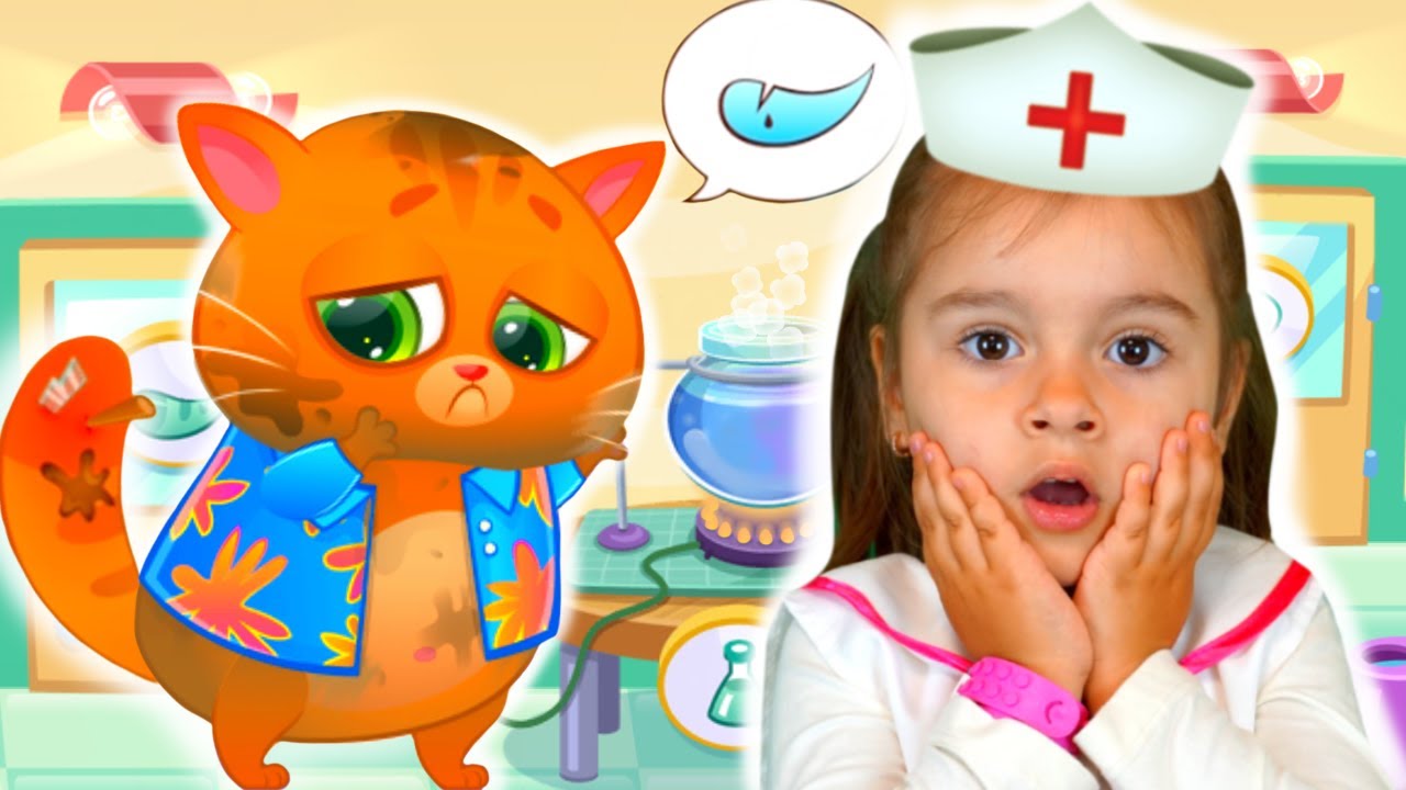 Cat Bubbu is sick! Arina is having fun playing doctor in the game and ...