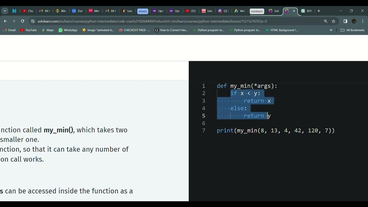 16 Args And Kwargs Python Intermediate Sololearn Youtube
