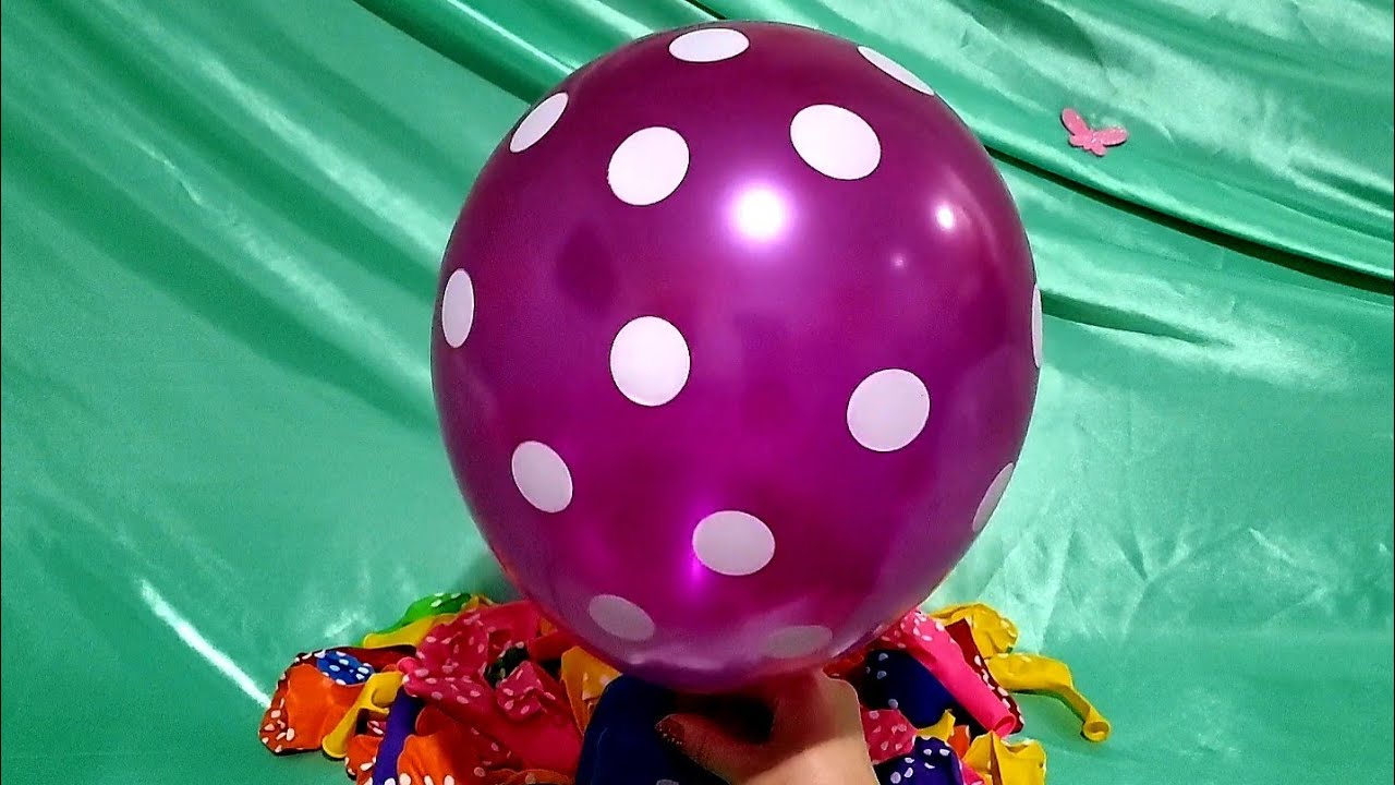 INFLATING AND DEFLATING FUN COLORFUL POLKA DOT BALLOONS PART 2!!! - YouTube