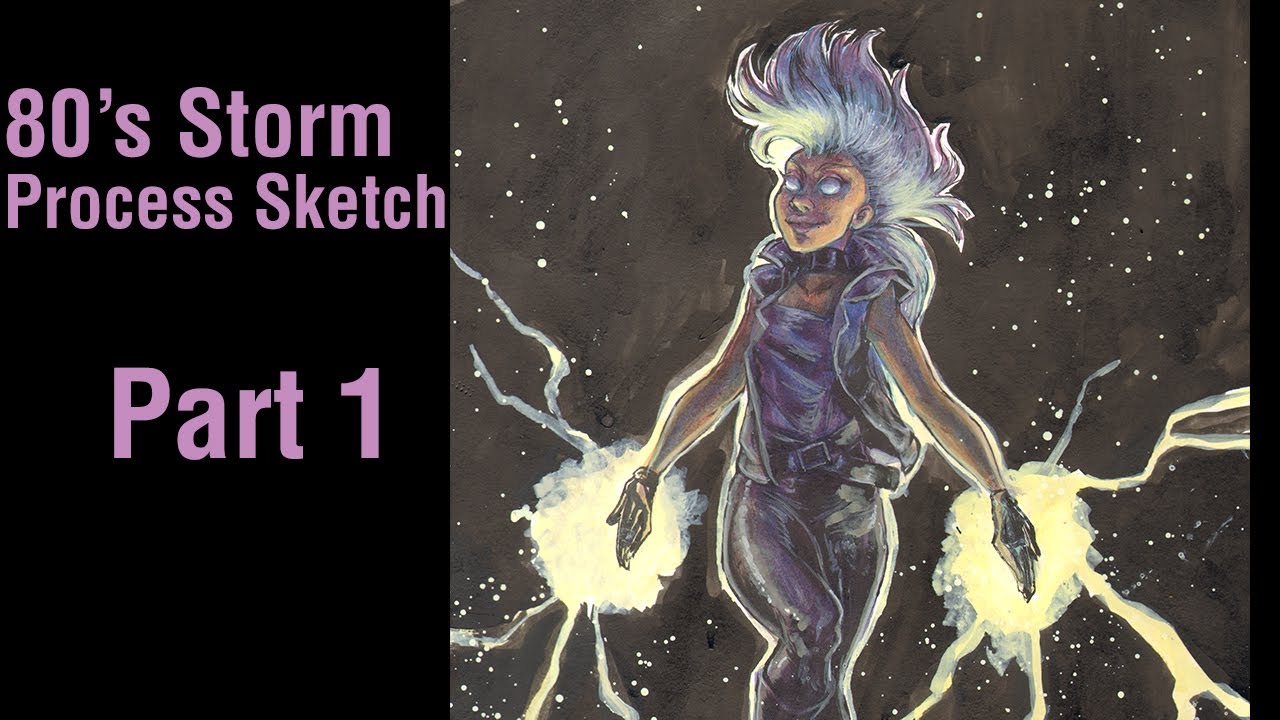 My Drawing Process of 80's X-Men Storm - Part 1, Pencils and Ink - YouTube