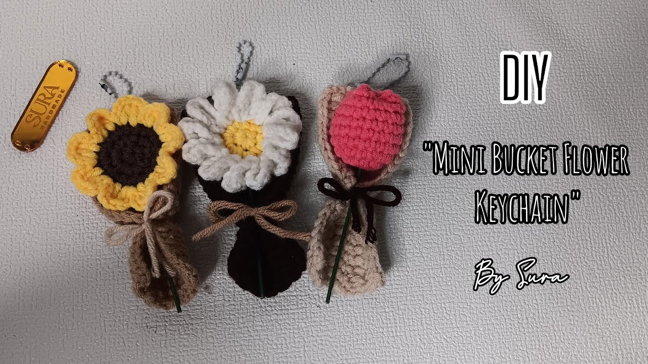 DIY Mini Bivket Flower Keychain | Crochet | Handmade | By Sura - YouTube