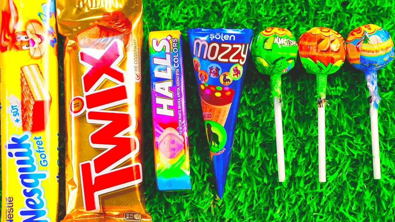 Oddly Satisfying ASMR Unwrapping Nesquik, TWIX, Halls and Lollipops №3 - YouTube
